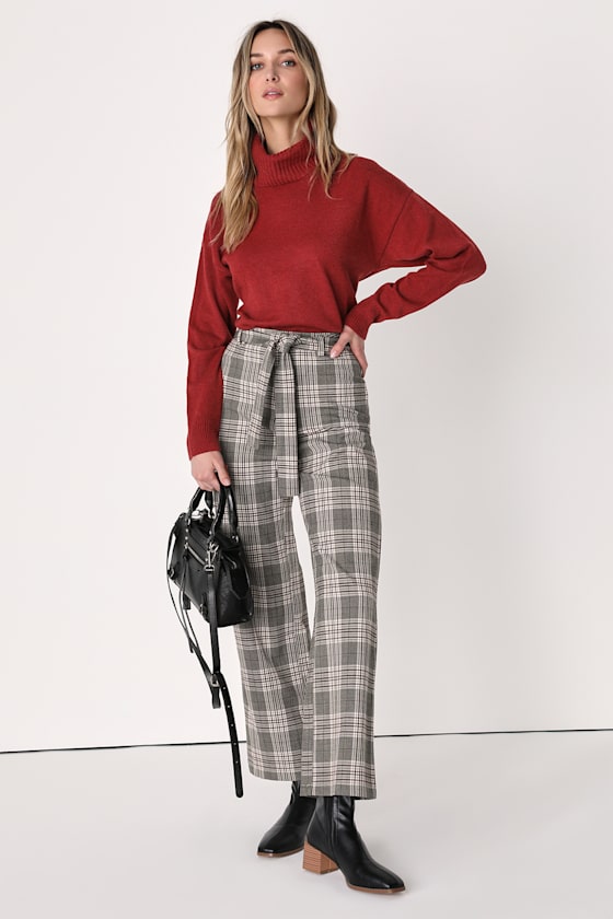 Rust Red Sweater - Turtleneck Sweater - Lightweight Sweater - Lulus