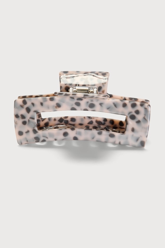 Grey Cheetah Print Hair Claw - Claw Clip - Animal Print Hair Claw - Lulus