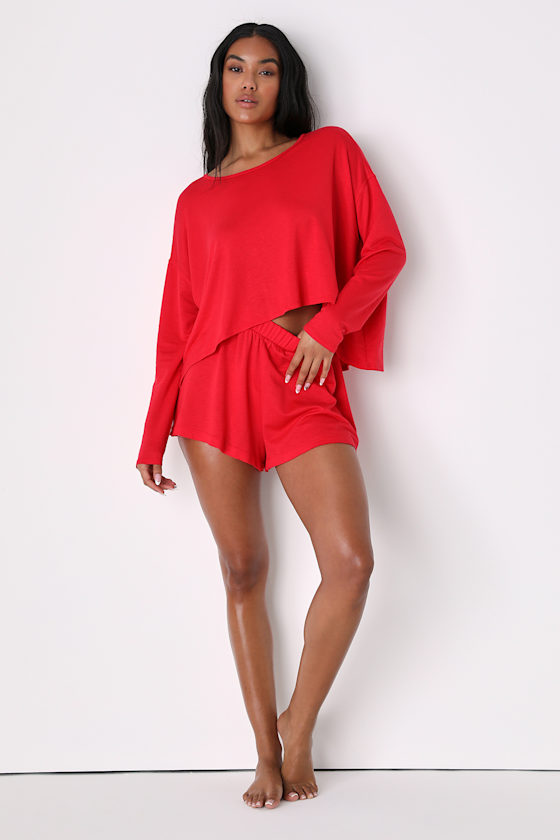 Red Pajamas - 2-Piece PJ Set - Sleepwear Set - Women's Pajamas - Lulus