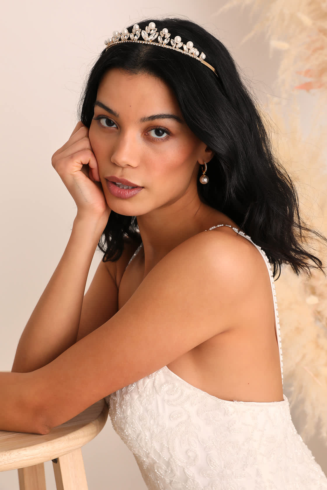 Gold Rhinestone Tiara - Cubic Zirconia Tiara - Mini Pearl Tiara - Lulus