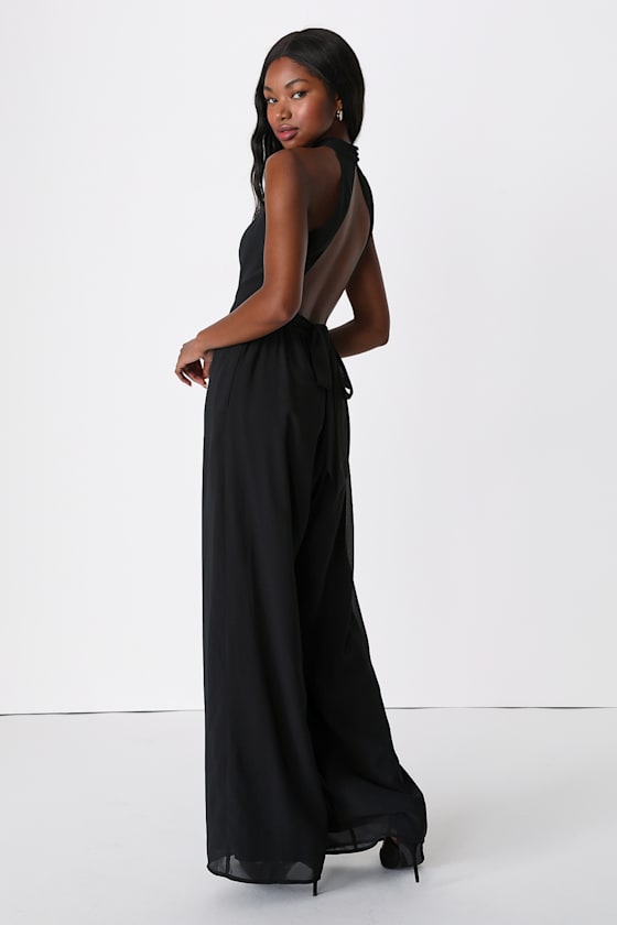 Black Jumpsuit - Backless Jumpsuit - Wide-Leg Jumpsuit - Lulus
