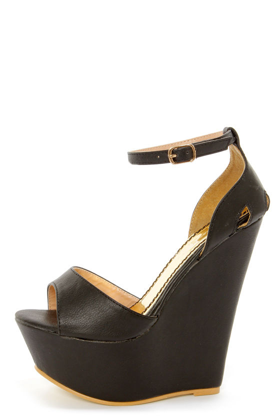 Moda 2 Black Super Platform Wedge Sandals - $33.00 - Lulus