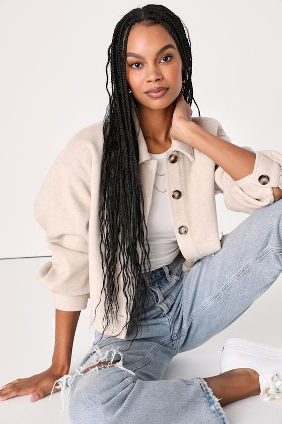 Beige Cropped Shacket - Beige Outerwear - Beige Cropped Jacket - Lulus