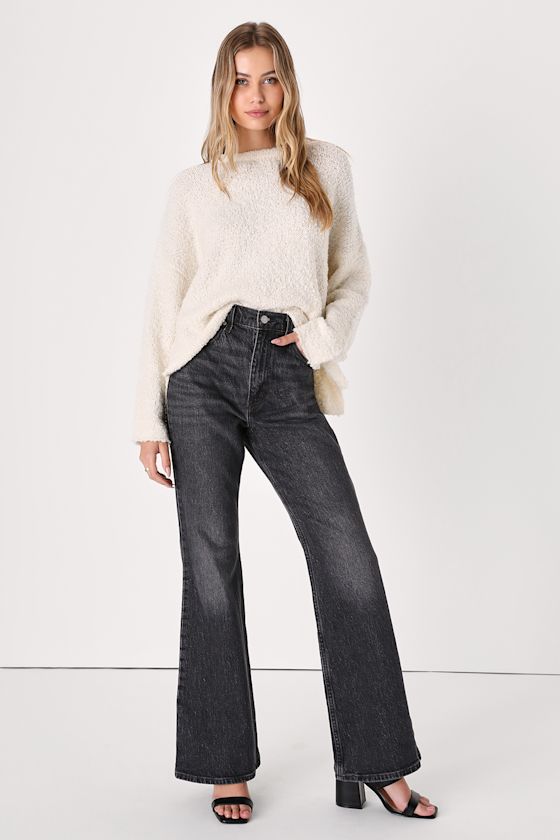 Ivory Boucle Pullover Sweater - Dolman Sleeve Sweater - Pullover - Lulus