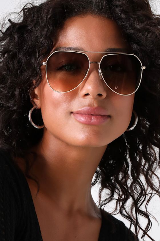 Gold Aviator Sunglasses - Aviators - Two-Toned Aviators - Lulus