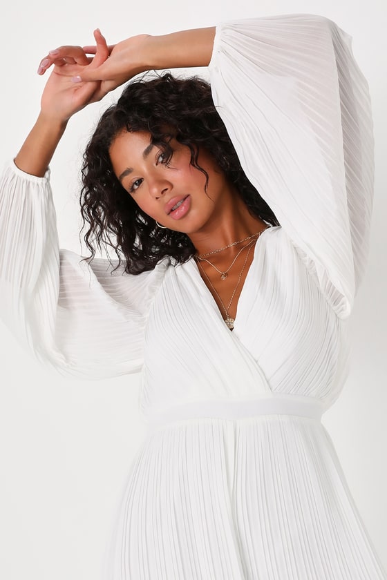 White Plisse Jumpsuit - Bridal Jumpsuit - Balloon Sleeve Jumpsuit - Lulus White Plisse Jumpsuit - Bridal Jumpsuit - Balloon Sleeve Jumpsuit - Lulus