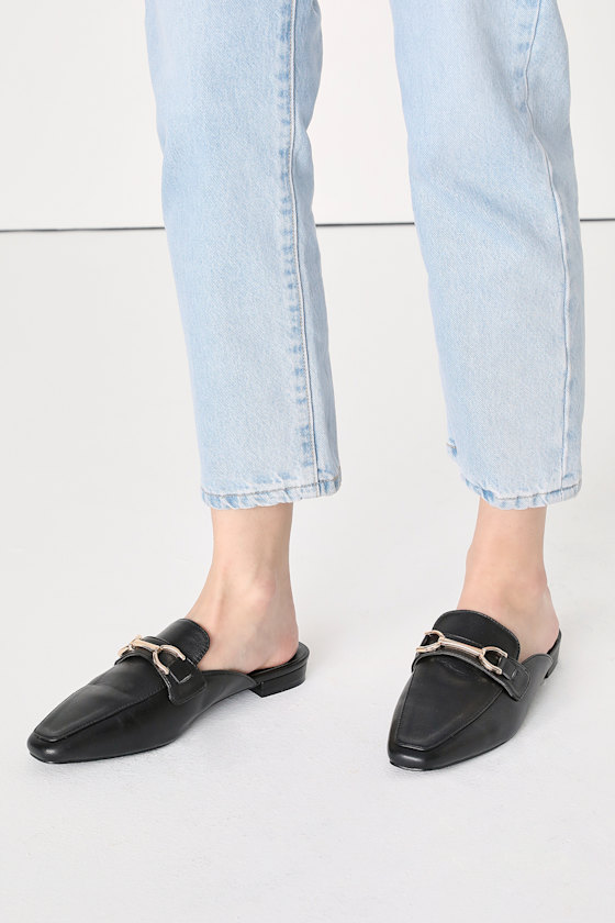 Black Loafers - Slide-On Loafers - Loafer Mules - Mule Slides - Lulus