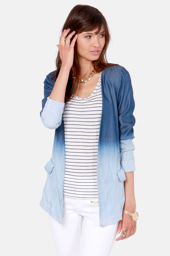 Cute Ombre Blazer - Chambray Blazer - Denim Blazer - $65.00 - Lulus