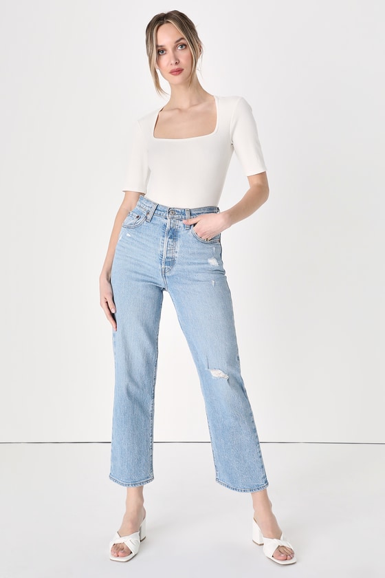 Ribbed Knit Bodysuit Cream Short Sleeve Bodysuit Cream Top Lulus