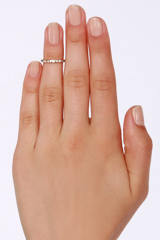 Pretty Gold Ring - Rhinestone Ring - Knuckle Ring - $10.00 - Lulus