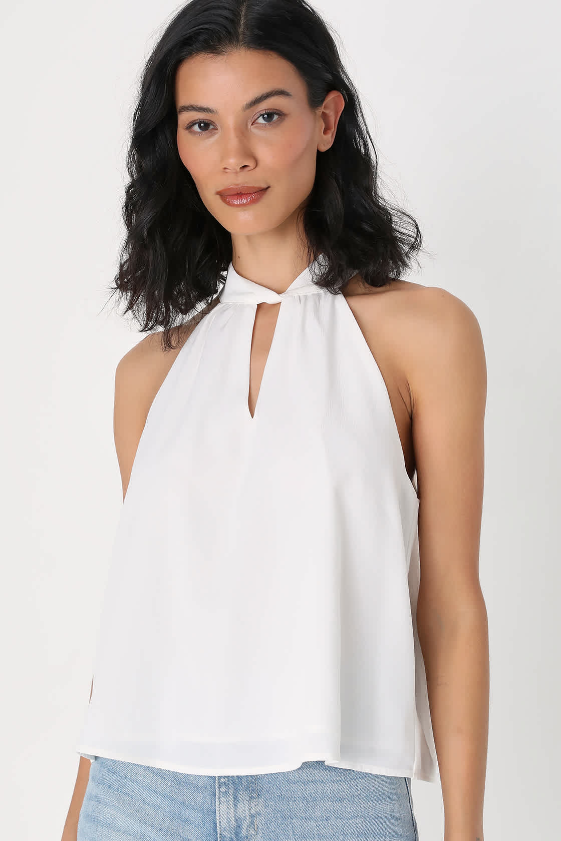 Chic White Top - Sleeveless Blouse - Halter Neck Tank Top - Lulus
