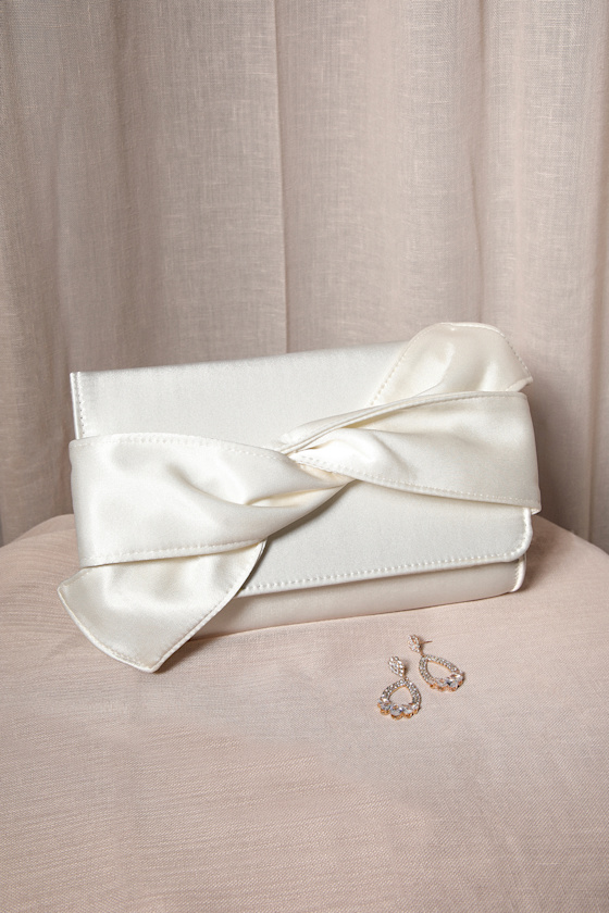 Ivory Clutch - Satin Clutch - Knotted Clutch - Clutch Purse - Lulus