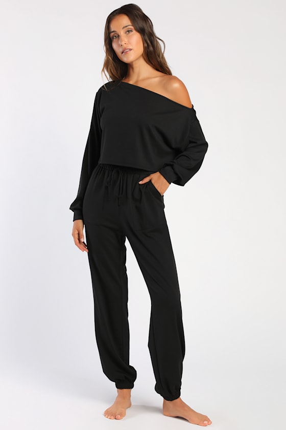 Black Joggers - Black Drawstring Pants - Black Lounge Pants - Lulus