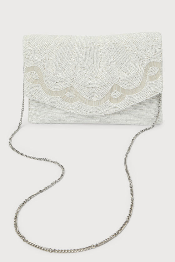 Ivory Beaded Clutch - Bridal Clutch - Wedding Clutch - Lulus