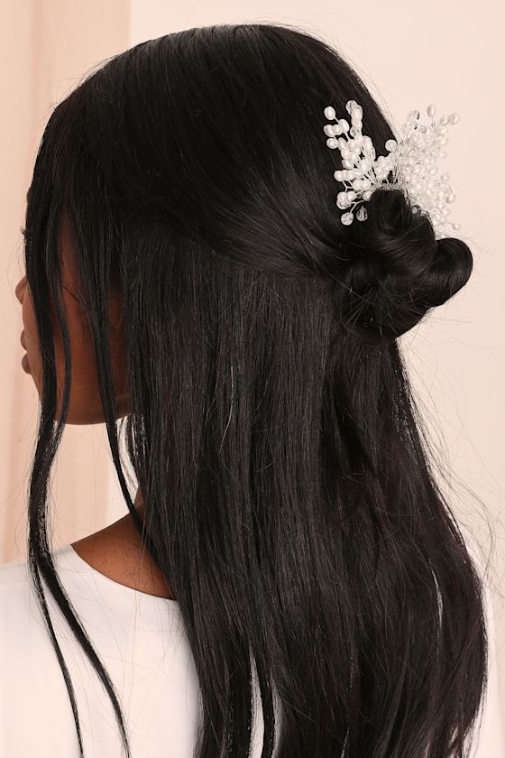 Silver Hair Comb - Bridal Hair Accessories - Beaded Hair Comb - Lulus