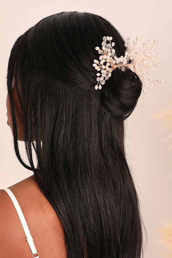 Gold Hair Comb - Bridal Hair Accessories - Beaded Hair Comb - Lulus
