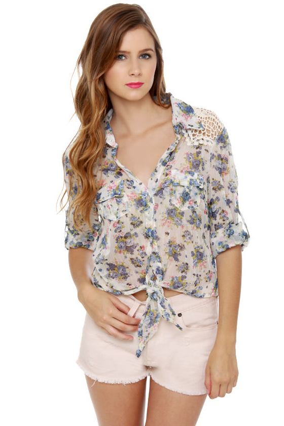 Adorable Floral Print Top Crop Top 29 00 Lulus