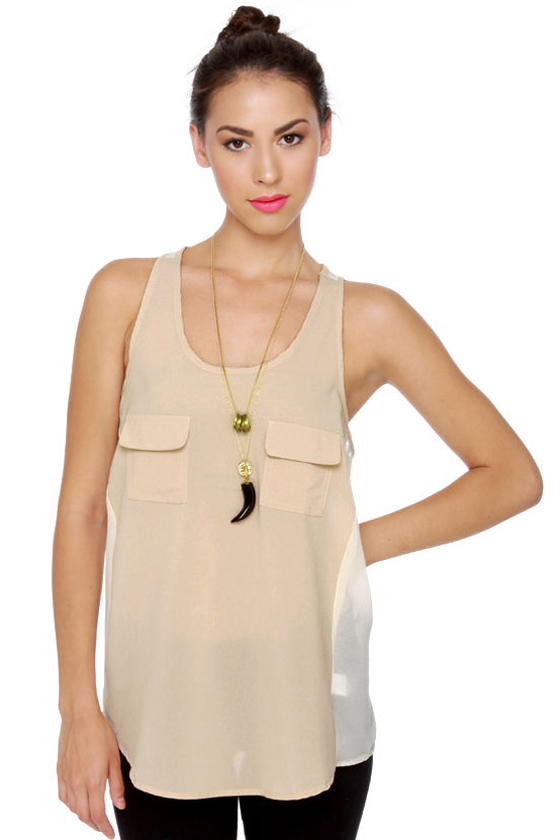 Cute Beige Top - Tank Top - Brown Top - $32.00 - Lulus
