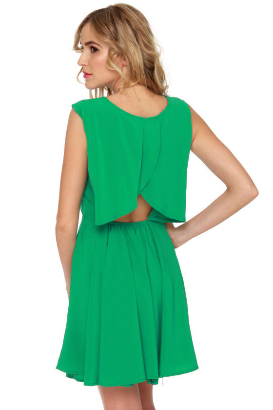 Cute Green Dress Sleeveless Dress Open Back Dress 3600 Lulus
