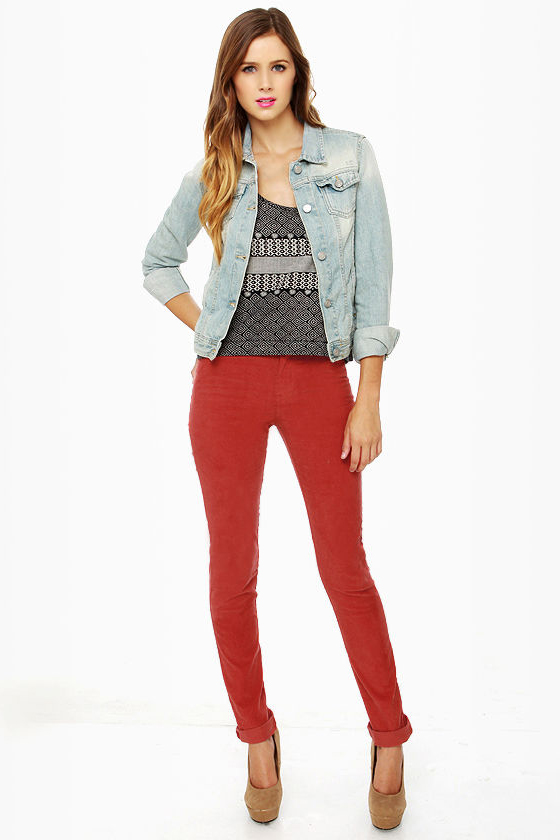 Volcom Sound Check Pants - Corduroy Pants - Skinny Pants - High-Waisted ...