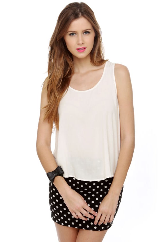 Cute Ivory Tank Top Casual Top Button Back Top 29 00 Lulus