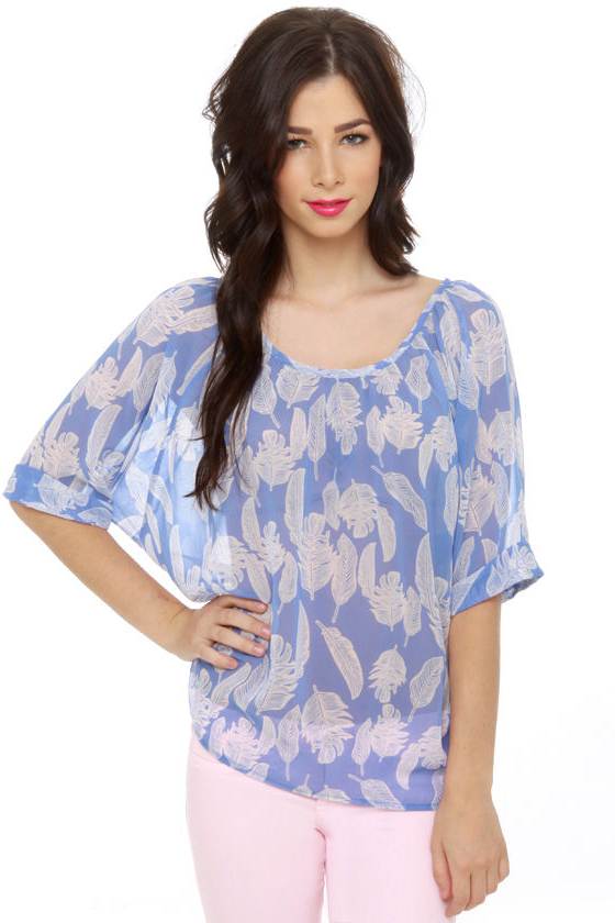 Cute Feather Print Top - Sheer Top - High-Low Top - $38.00 - Lulus