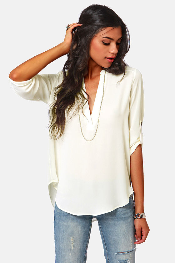 Cute Ivory Top - White Top - Short Sleeve Top - $37.00 - Lulus