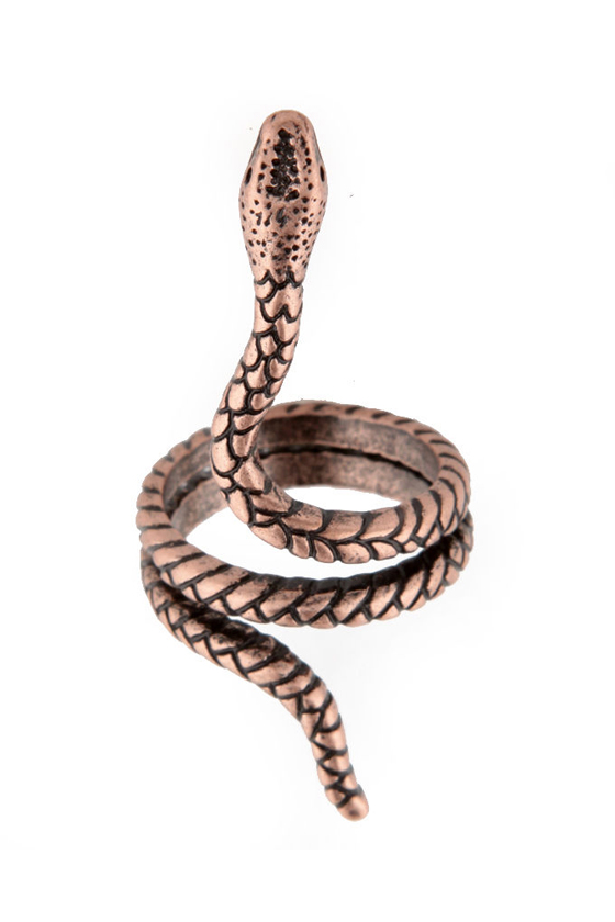 Wraparound Snake Ring - Copper Ring - Coiled Snake Ring - 11.00 - Lulus