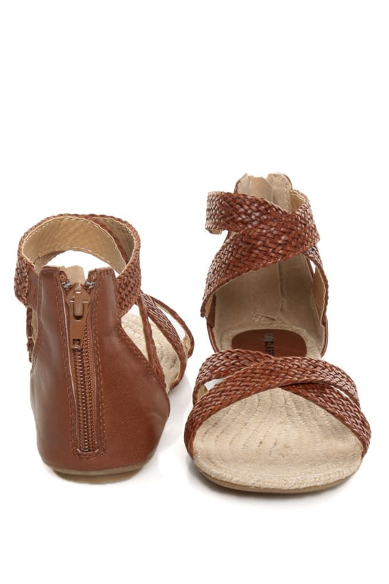 City Classified Fazan Tan Braided Flat Sandals 2100 Lulus