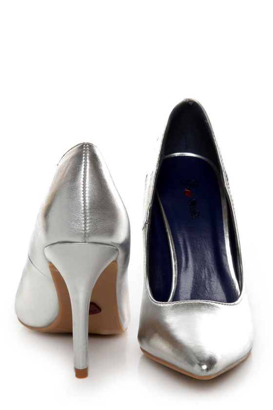 Promise Ivana Silver Metallic Pointed Pumps - $29.00 - Lulus