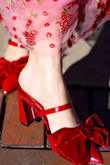 Cherry Red Pumps - Red Patent Mule Pumps - Velvet Bow Pumps - Lulus