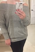 Chic Heather Grey Off-the-Shoulder Top - Grey OTS Sweater Top