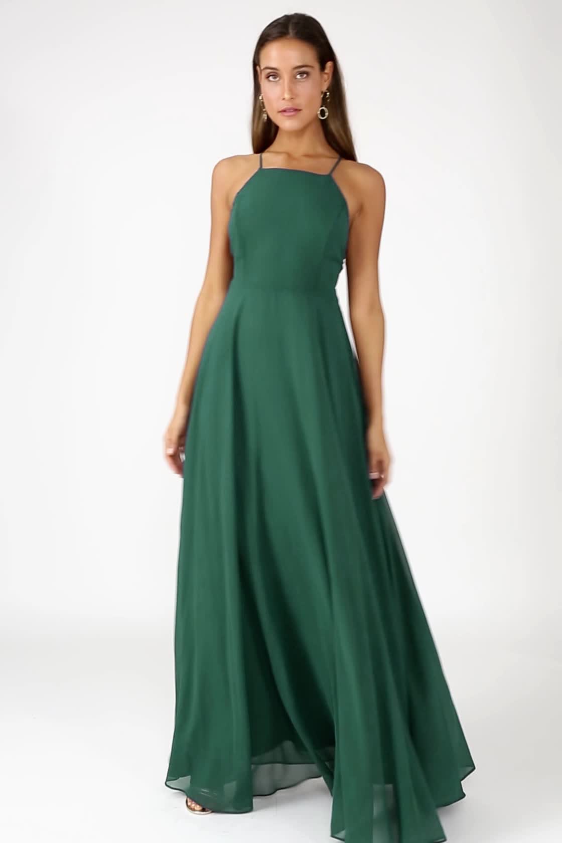 Beautiful Green Dress Maxi Dress Backless Maxi Dress